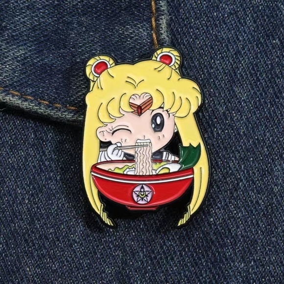 Accessories | Nwt Sailor Moon Usagi Eating Ramen Enamel Pin | Poshmark